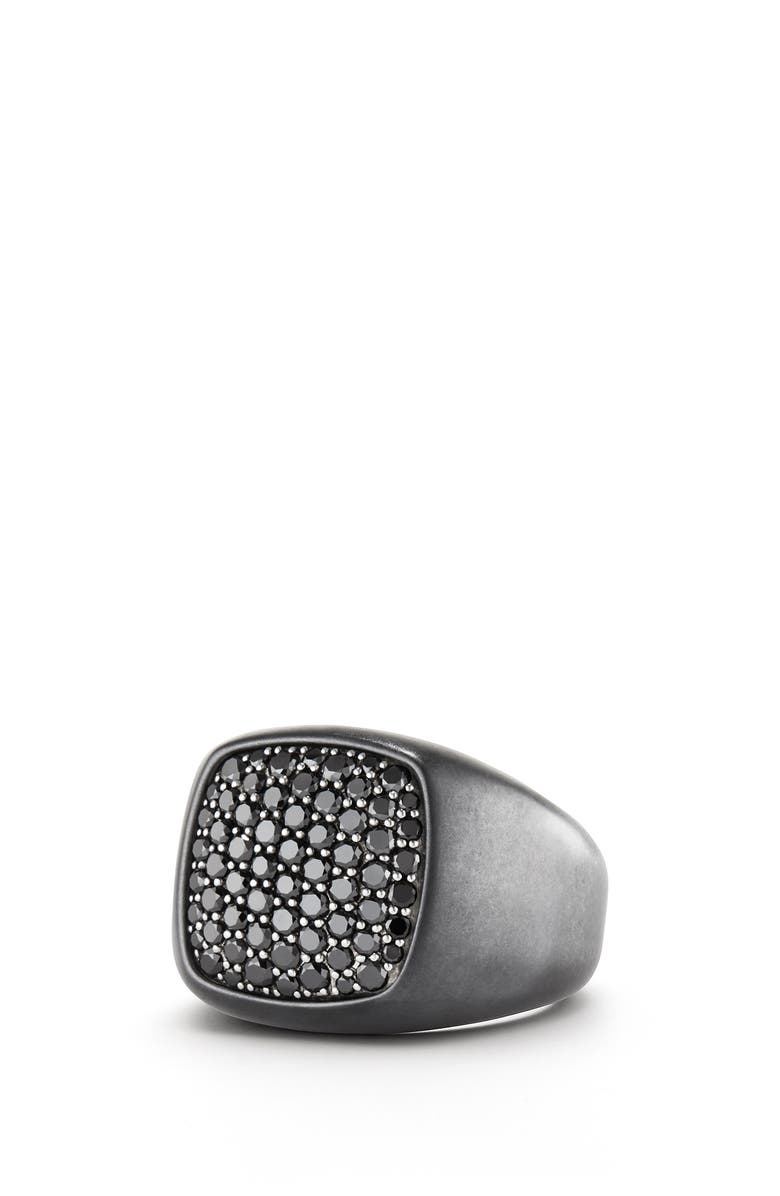 David Yurman Pavé Black Diamond Signet Ring | Nordstrom
