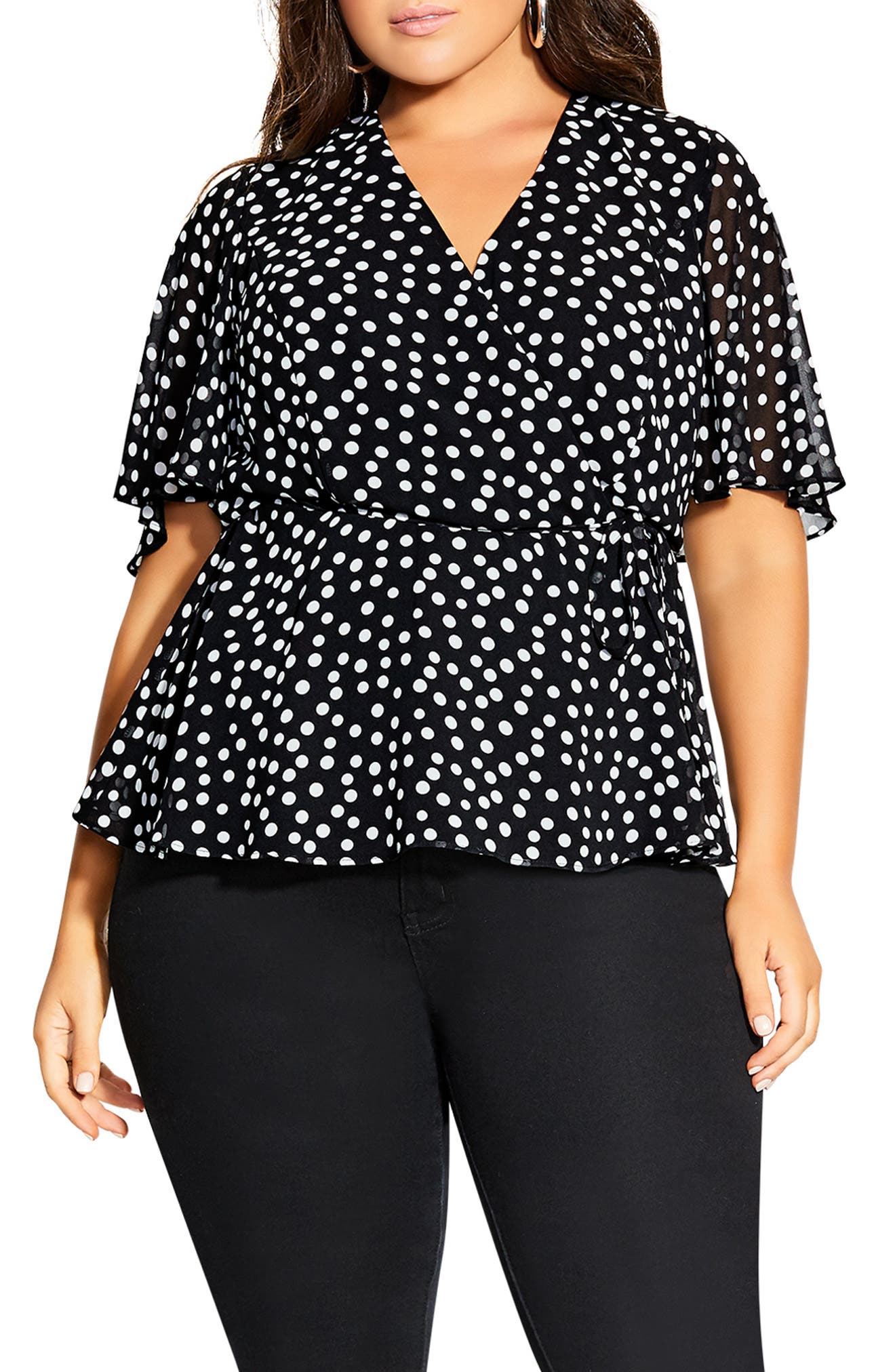 UPC 020270000067 - Plus Size Women's City Chic Polka Dot Wrap Front ...