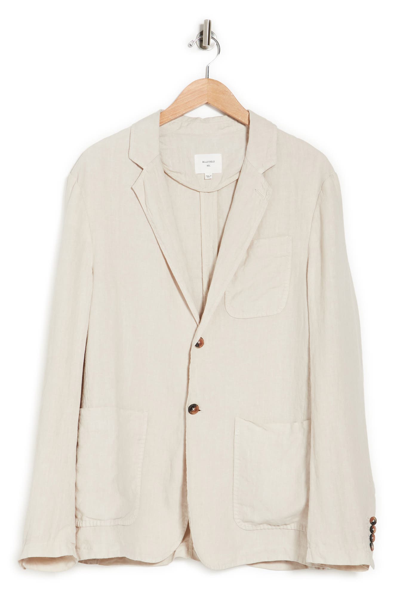 BILLY REID Larson Natural Solid Two Button Notch Lapel Linen Sport Coat ...