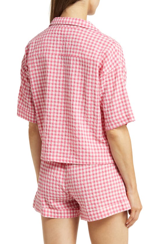 Papinelle Seersucker Short Pajamas In Raspberry | ModeSens