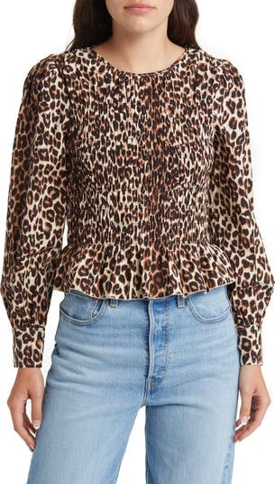 Rails Tabi Print Smocked Peplum Top | Nordstromrack