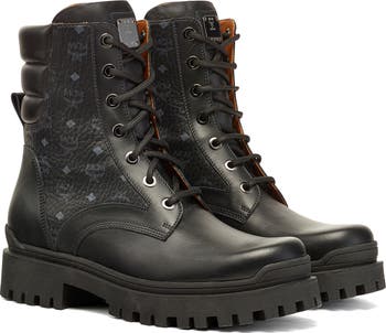MCM Visetos Monogram Combat Boot (Men) | Nordstrom