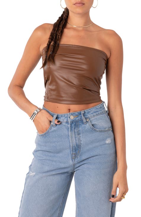Women's Faux Leather Tops | Nordstrom