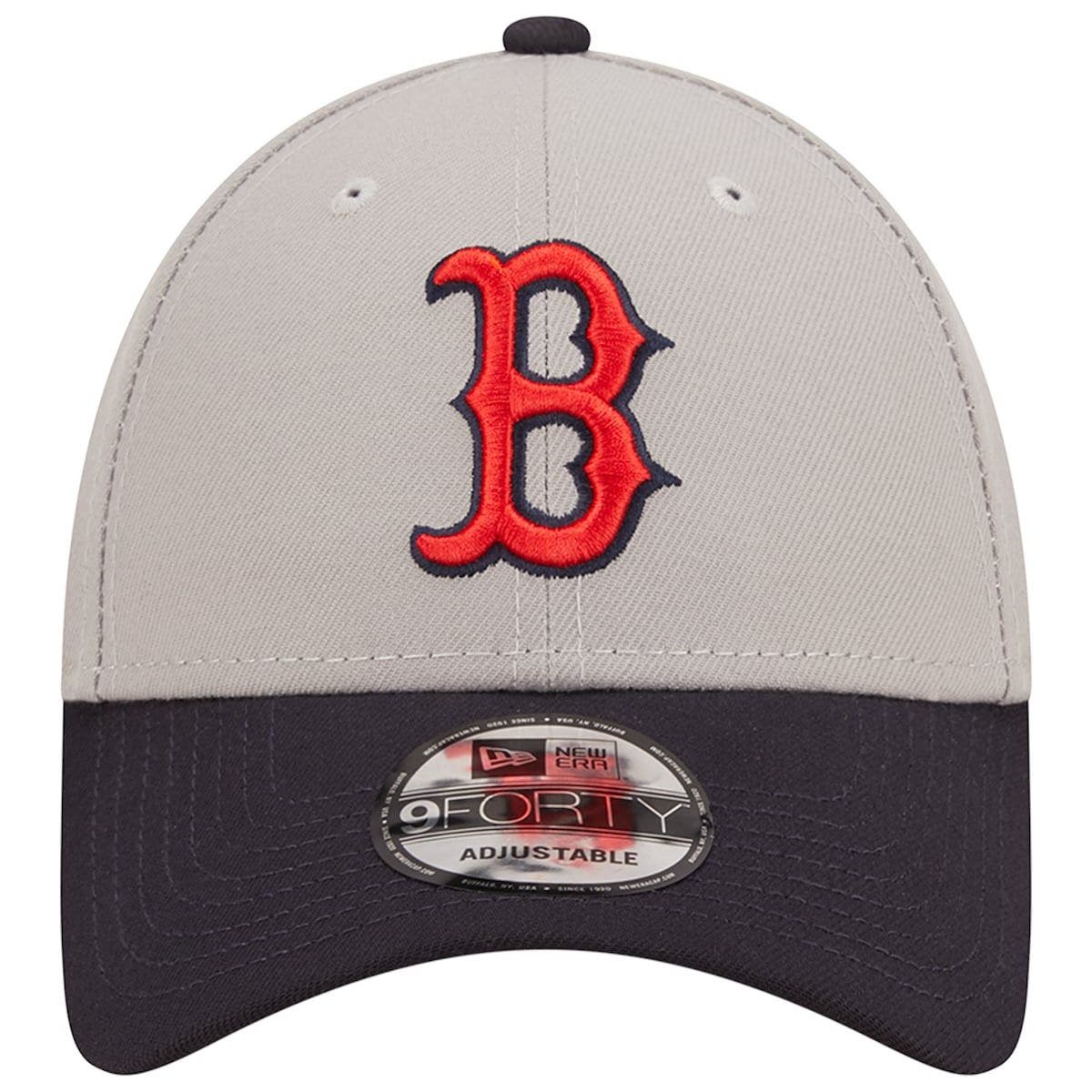 New Era Men's New Era Gray/Navy Boston Red Sox League 9FORTY Adjustable ...