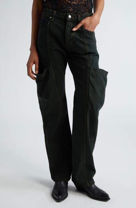 Women's Green Straight-Leg Jeans | Nordstrom