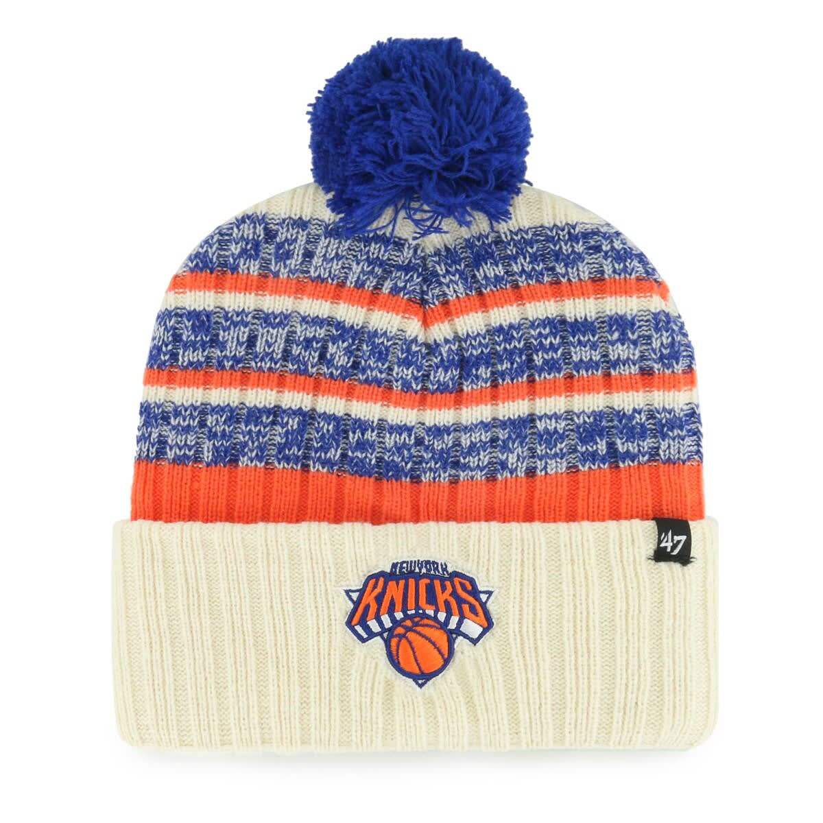 '47 Men's '47 Cream New York Knicks Tavern Cuffed Knit Hat with Pom ...