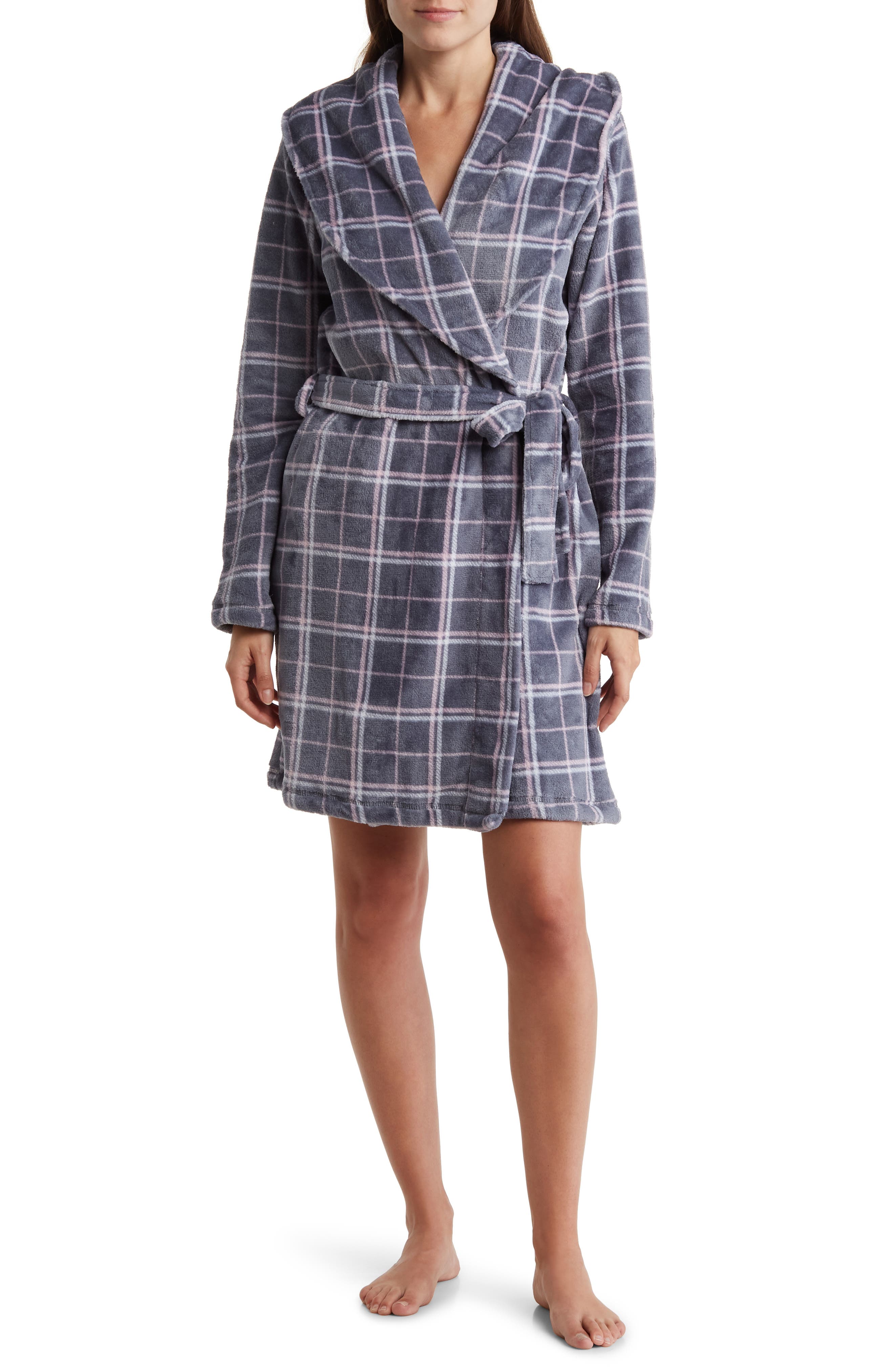 JACLYN Special Touch Plaid Robe | Nordstromrack