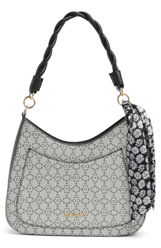 Nanette Lepore Nella Top Handle Shoulder Bag In Black White Logo | ModeSens