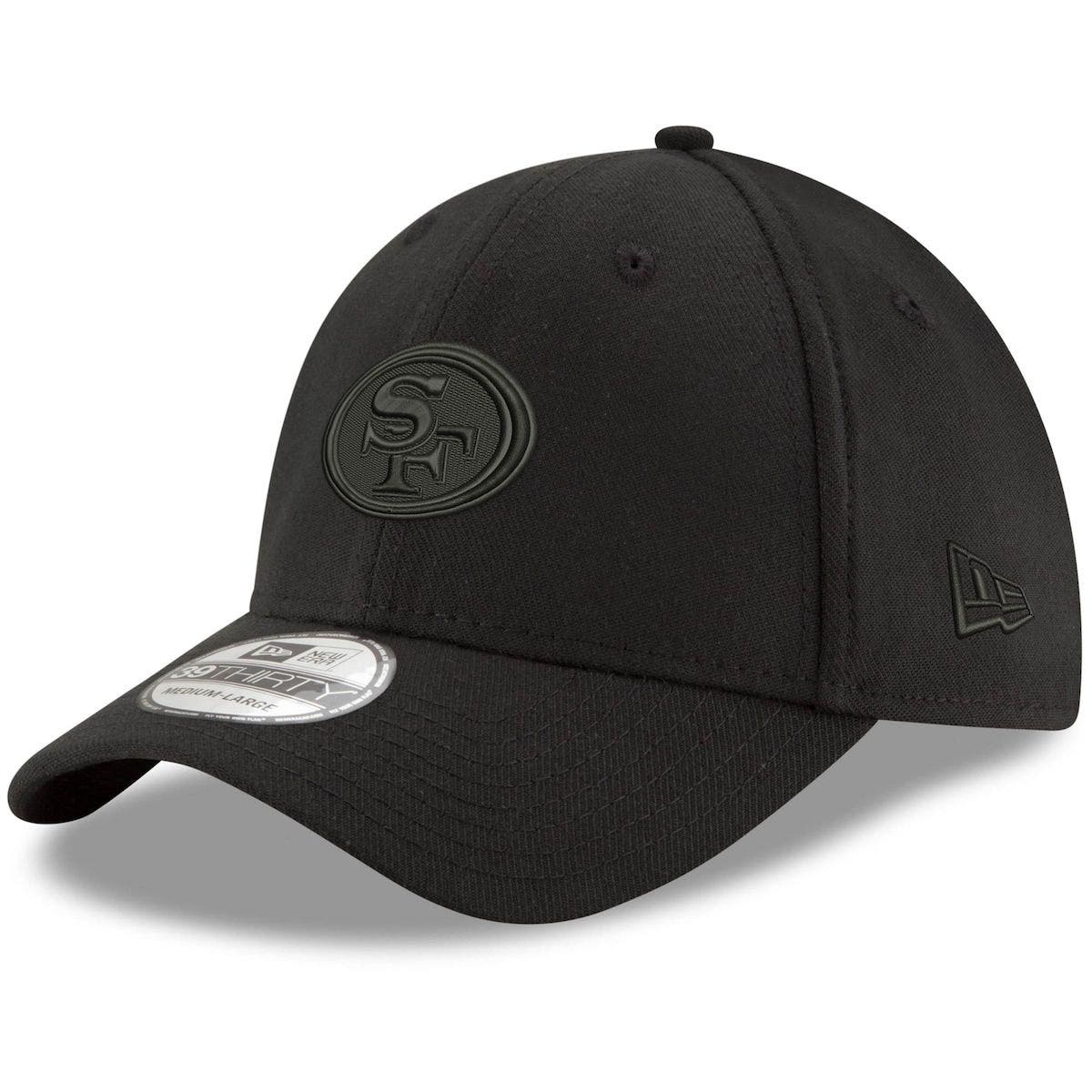 New Era Men's New Era Black San Francisco 49ers Logo 39THIRTY Flex Hat ...