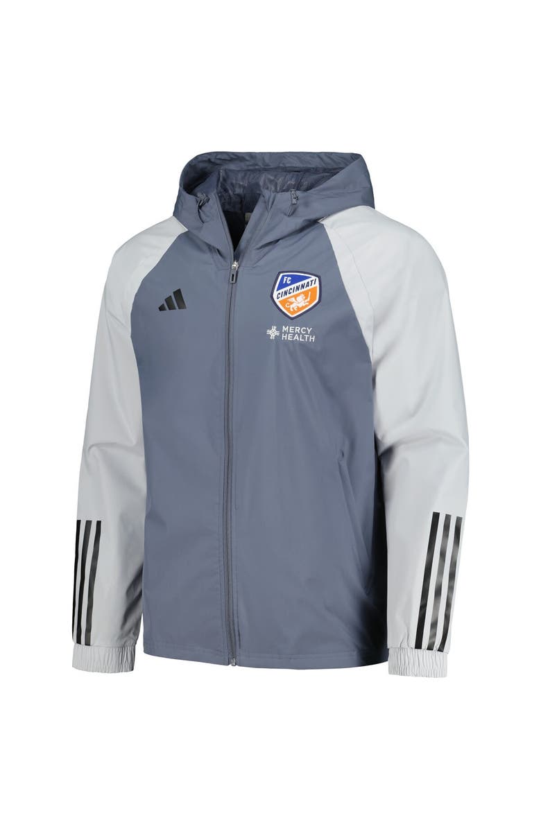 adidas Men's adidas Gray FC Cincinnati 2024 All-Weather Raglan Full-Zip ...