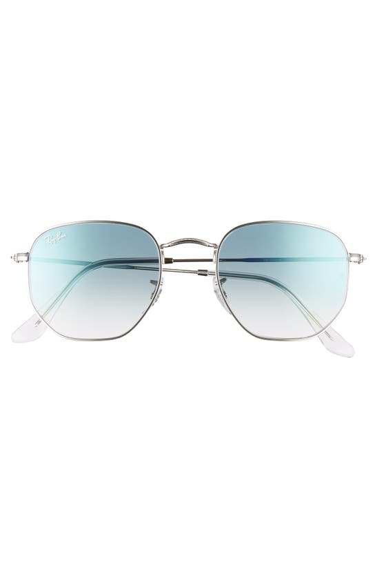 Ray Ban 51mm Geometric Sunglasses In Silver/ Blue Gradient | ModeSens