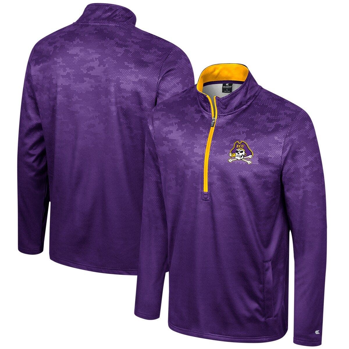 COLOSSEUM Men's Colosseum Purple ECU Pirates The Machine Half-Zip ...