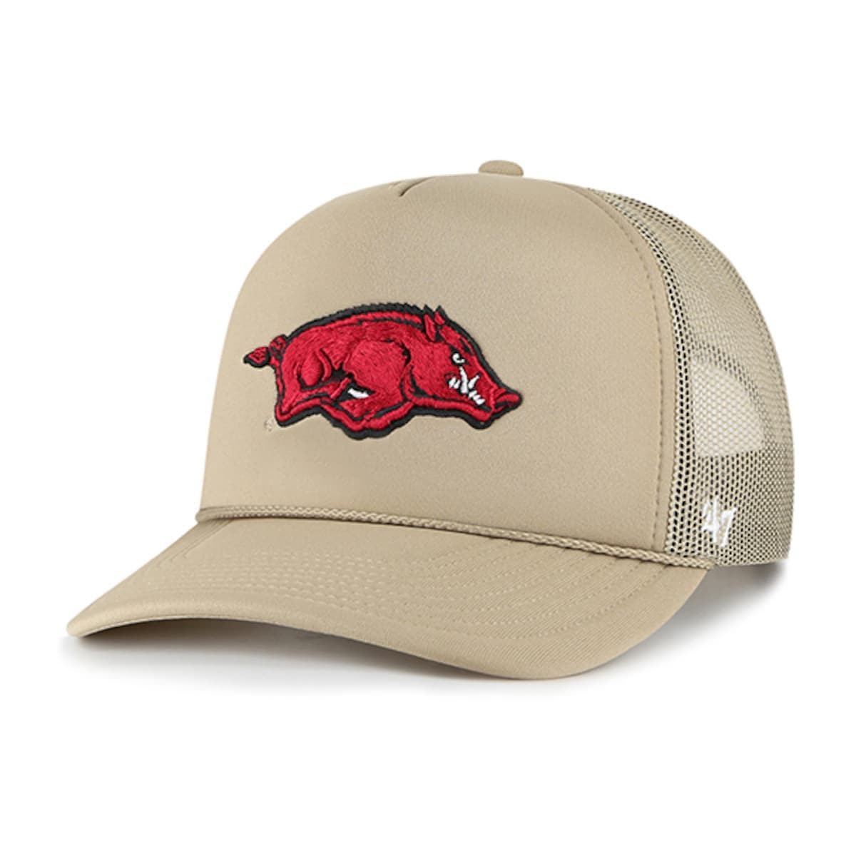 '47 Men's '47 Khaki Arkansas Razorbacks Foam Front Mesh Trucker ...