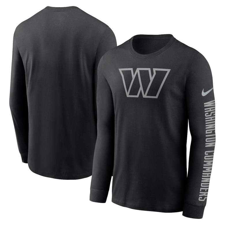 Nike Black Washington Commanders Rflctv Name And Logo T-shirt | ModeSens
