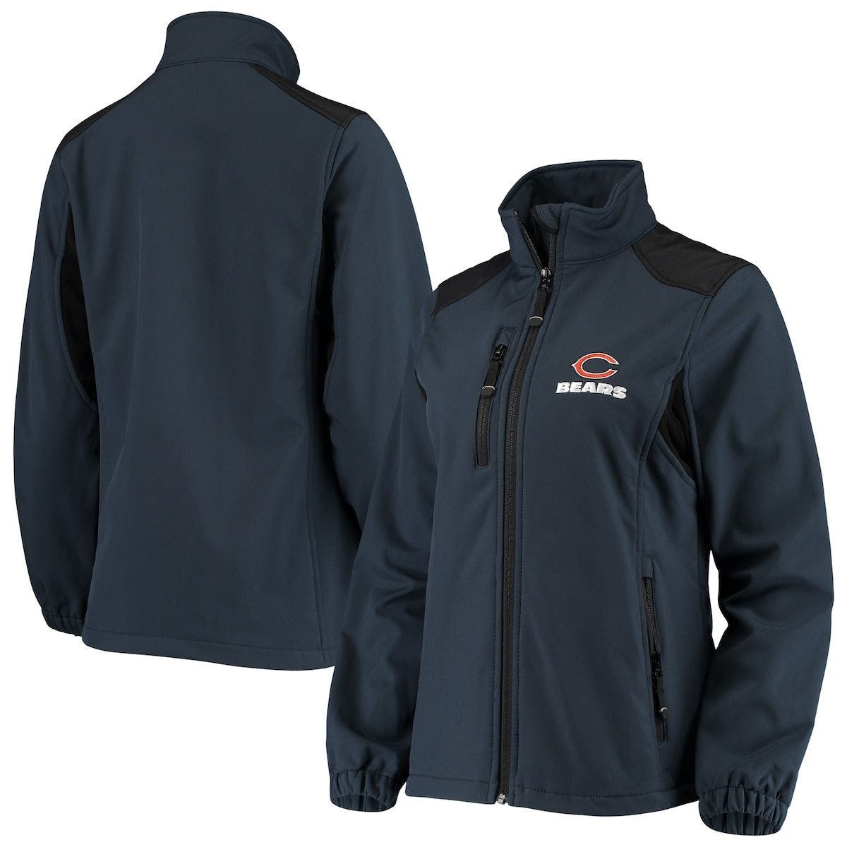 DUNBROOKE Women's Dunbrooke Navy Chicago Bears Softshell Fleece Full ...