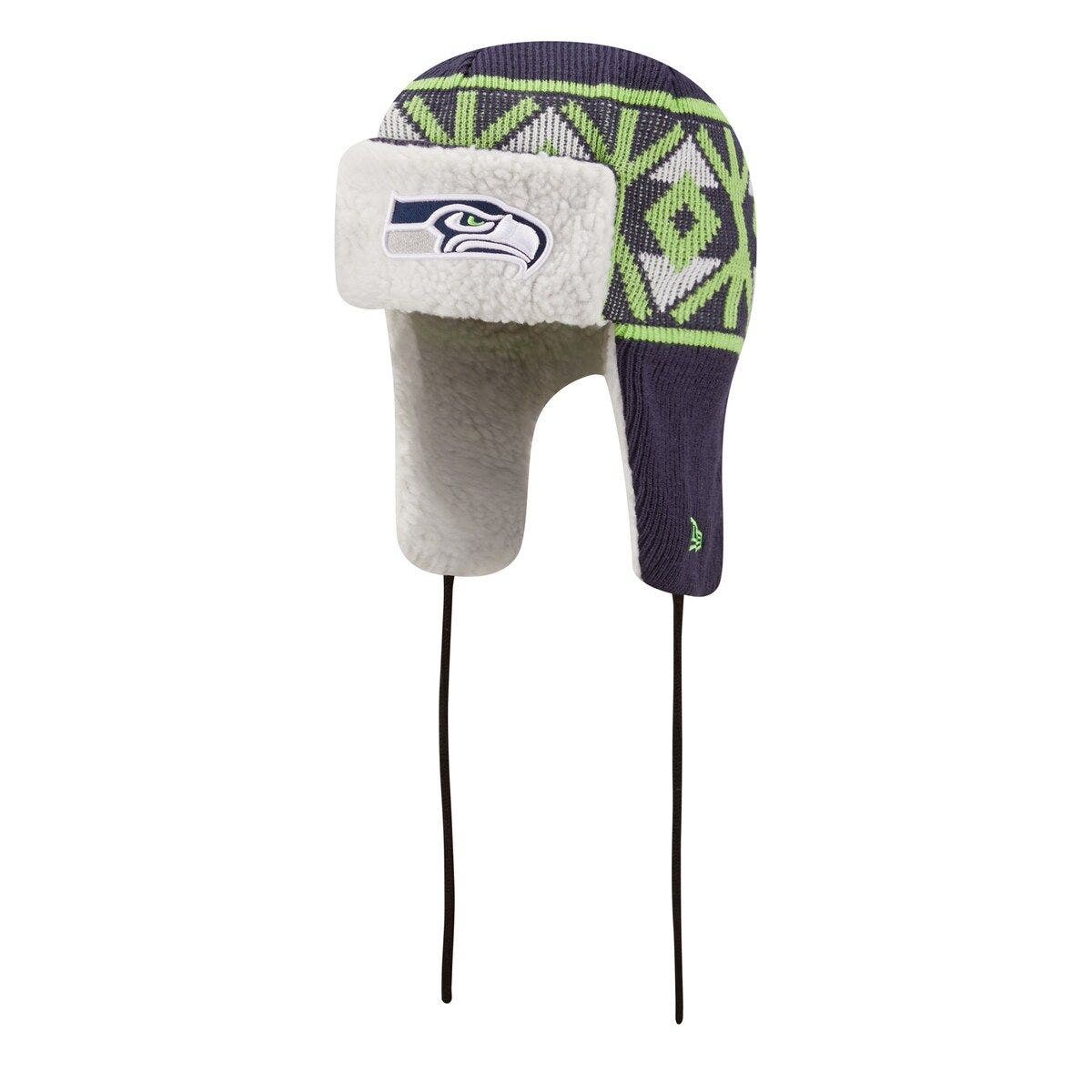 New Era Men's New Era College Navy Seattle Seahawks Knit Trapper Hat ...