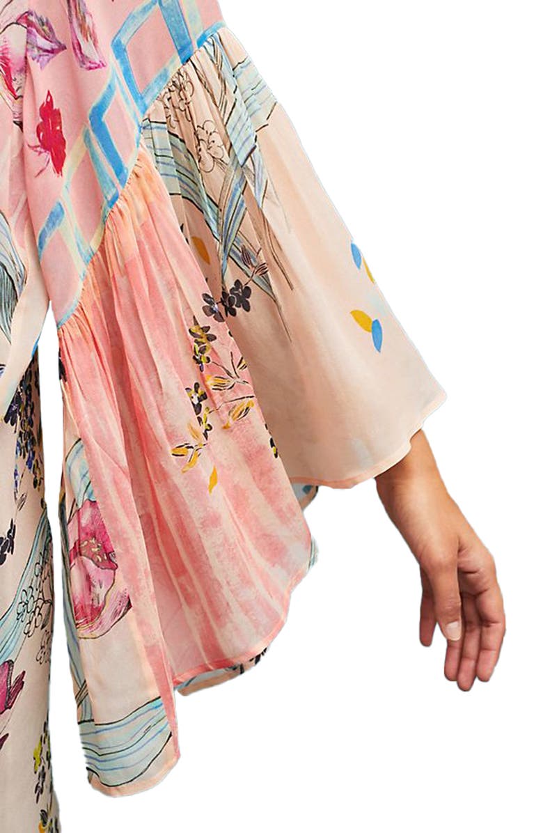 SAACHI Floral Ruffle Sleeve Short Duster | Nordstromrack