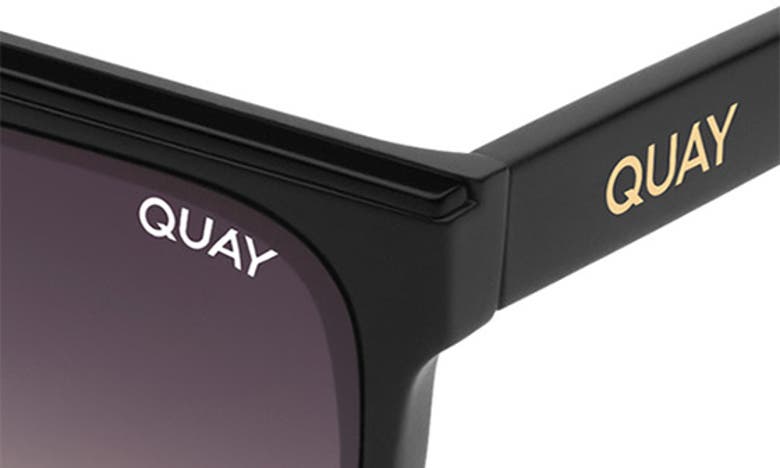 Quay Level Up 55mm Square Sunglasses In Matte Black / Black Gold | ModeSens