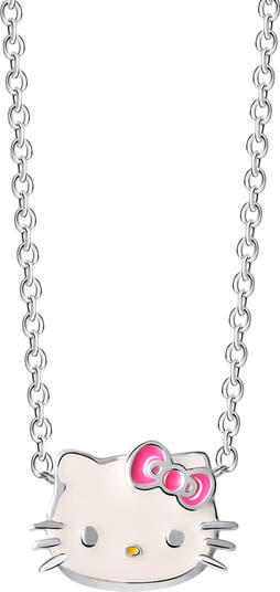 Hello Kitty® Sterling Silver Hello Kitty Enamel Necklace | Nordstromrack