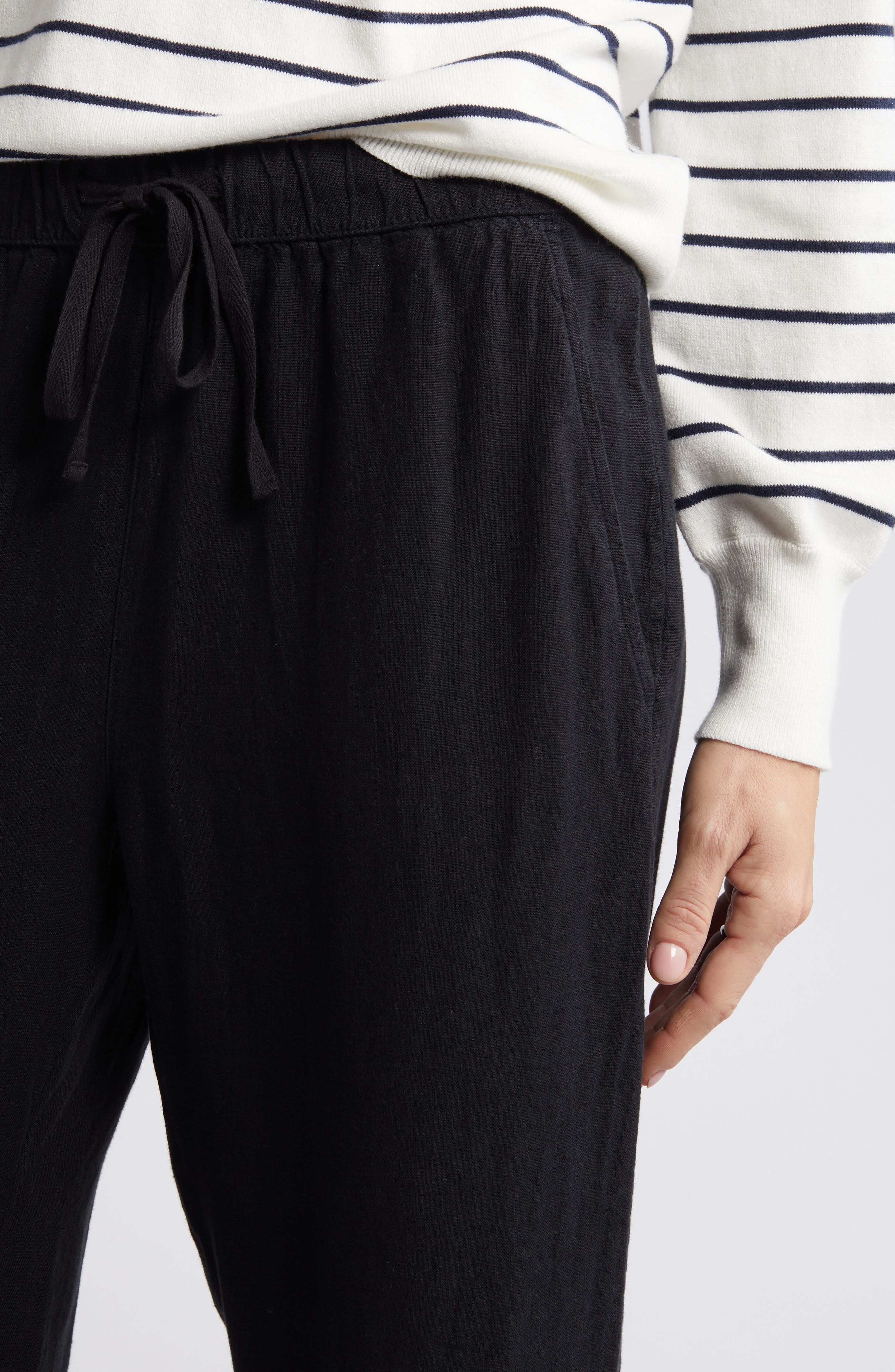 Caslon® Drawstring Straight Leg Linen Pants | Nordstrom