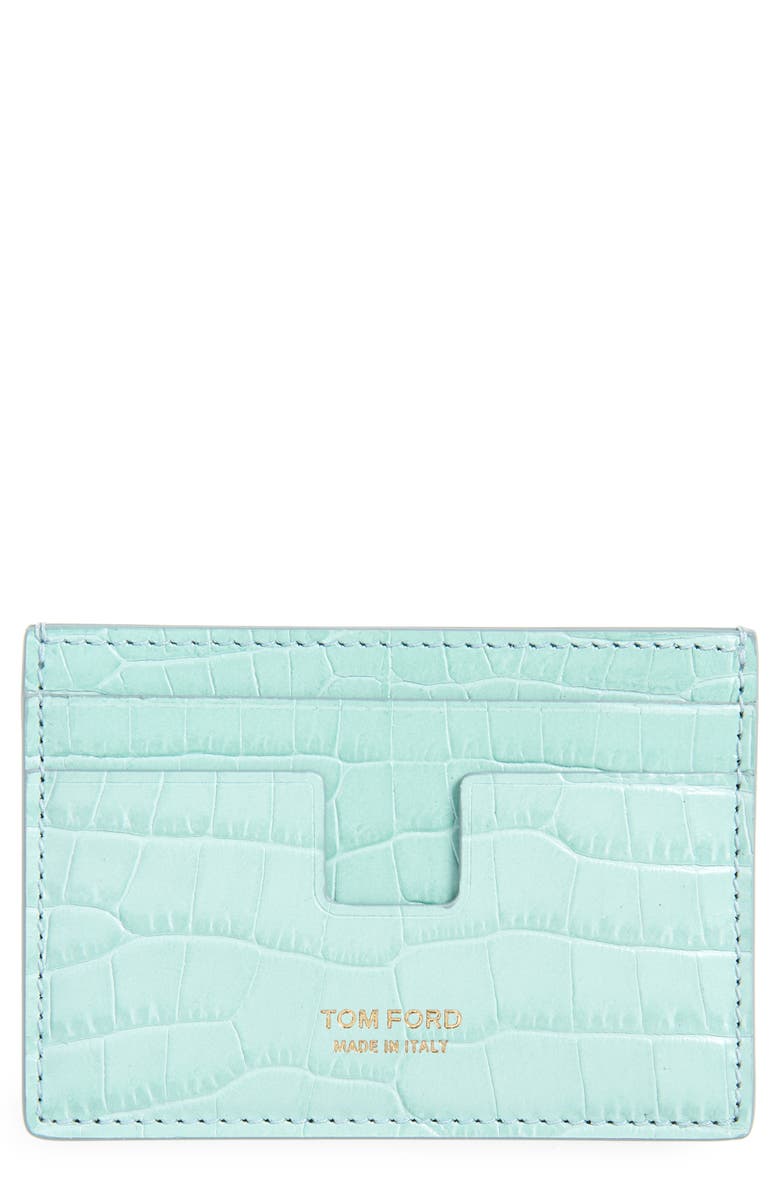 TOM FORD Croc Embossed Money Clip Card Holder | Nordstrom
