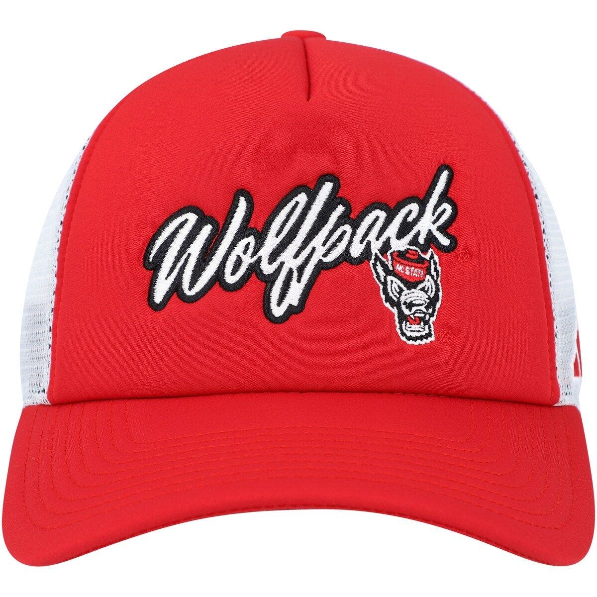 adidas Men's adidas Red NC State Wolfpack Script Trucker Snapback Hat ...