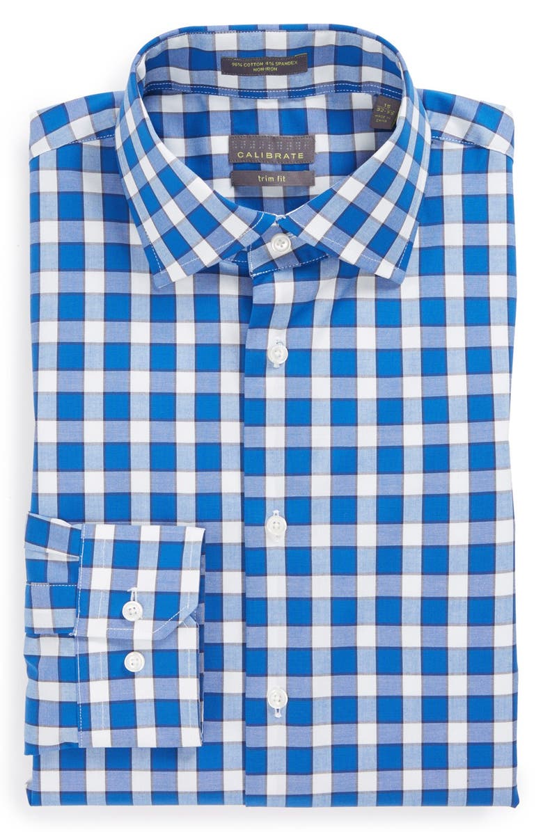 Calibrate Trim Fit Non Iron Gingham Dress Shirt Nordstrom