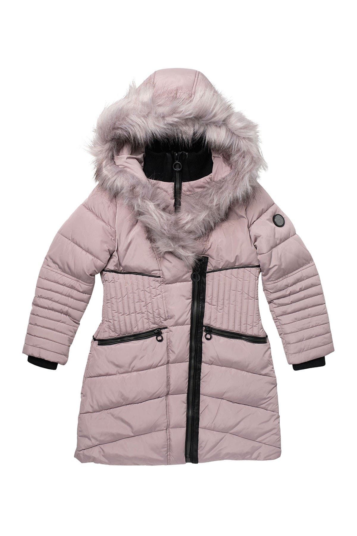 Noize Kids' Gigi Vegan Leather & Faux Fur Parka In Sphinx | ModeSens