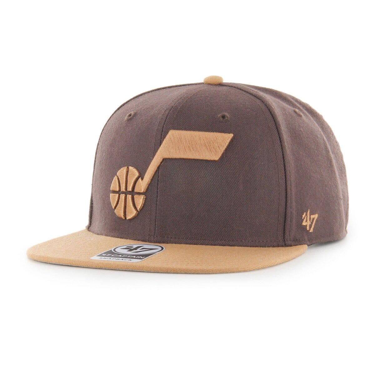 '47 Men's '47 Brown Utah Jazz No Shot Two-Tone Captain Snapback Hat ...