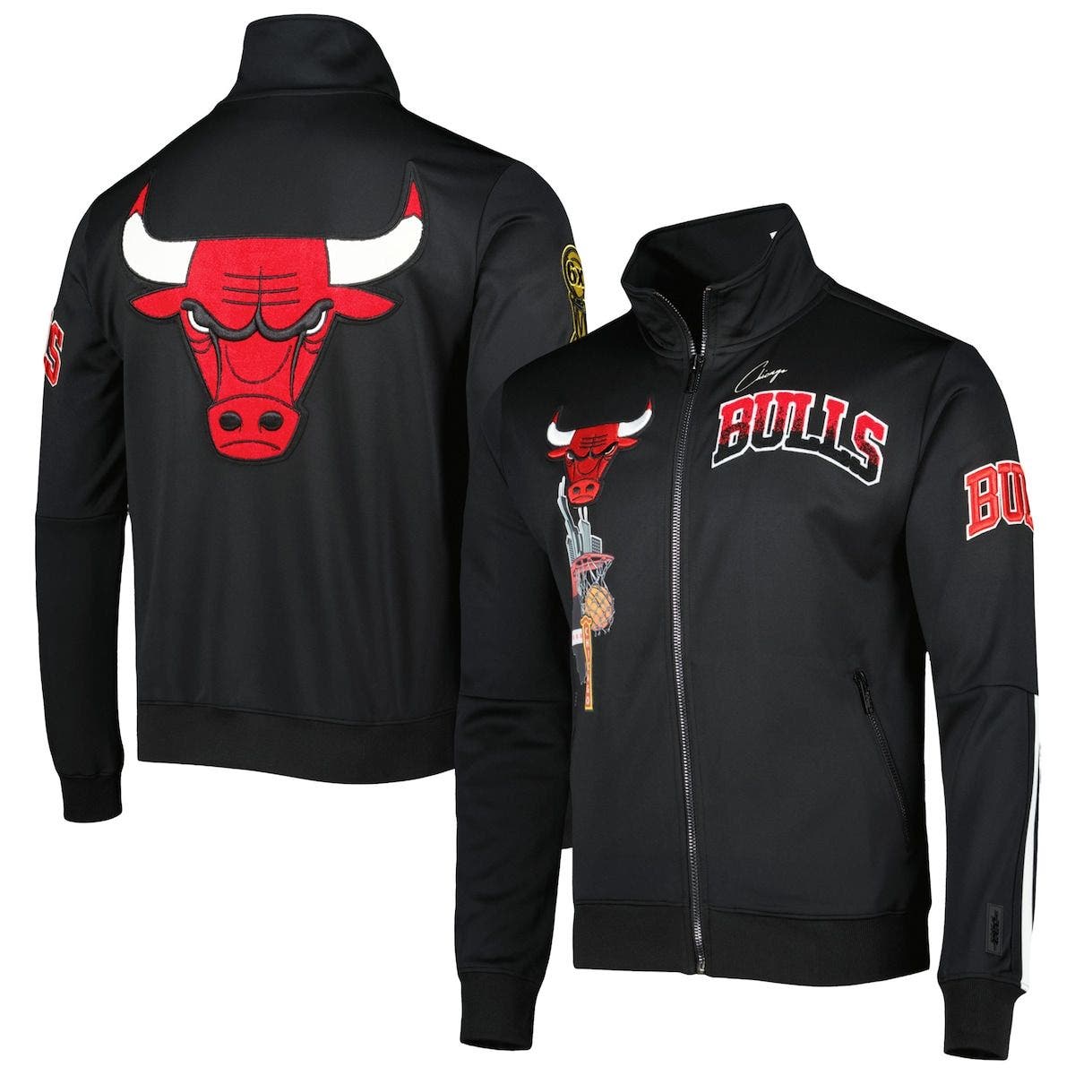 PRO STANDARD Men's Pro Standard Black Chicago Bulls Hometown Mock Neck ...