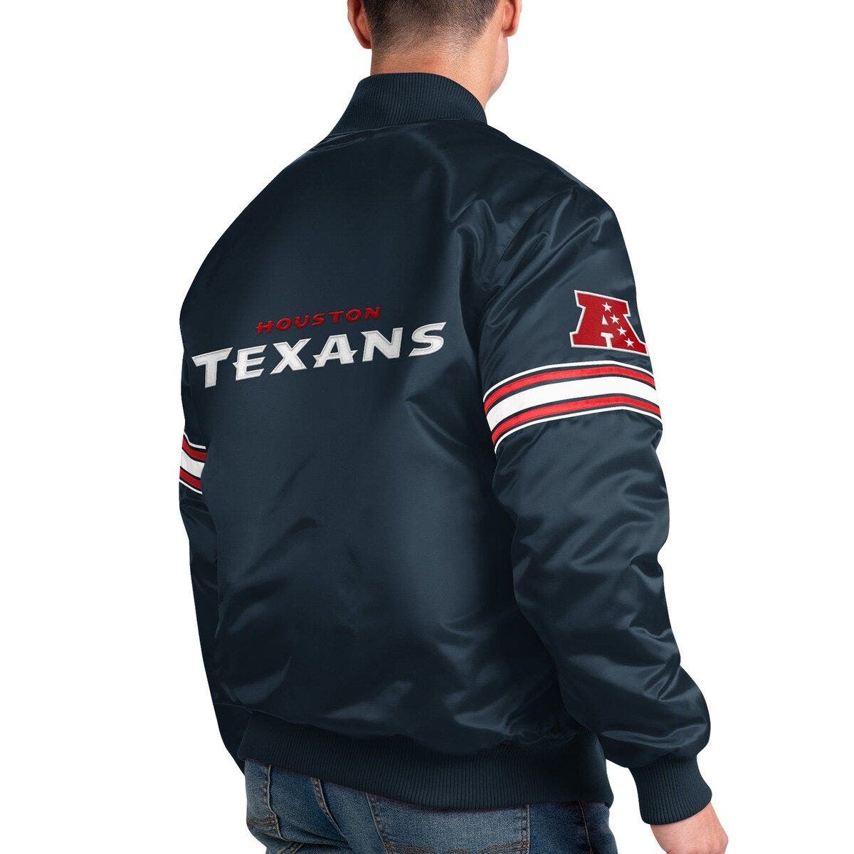 STARTER Men's Starter Navy Houston Texans The Pick and Roll Full-Snap ...
