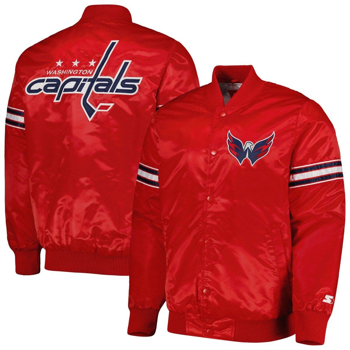STARTER Men's Starter Red Washington Capitals Pick & Roll Satin Full ...