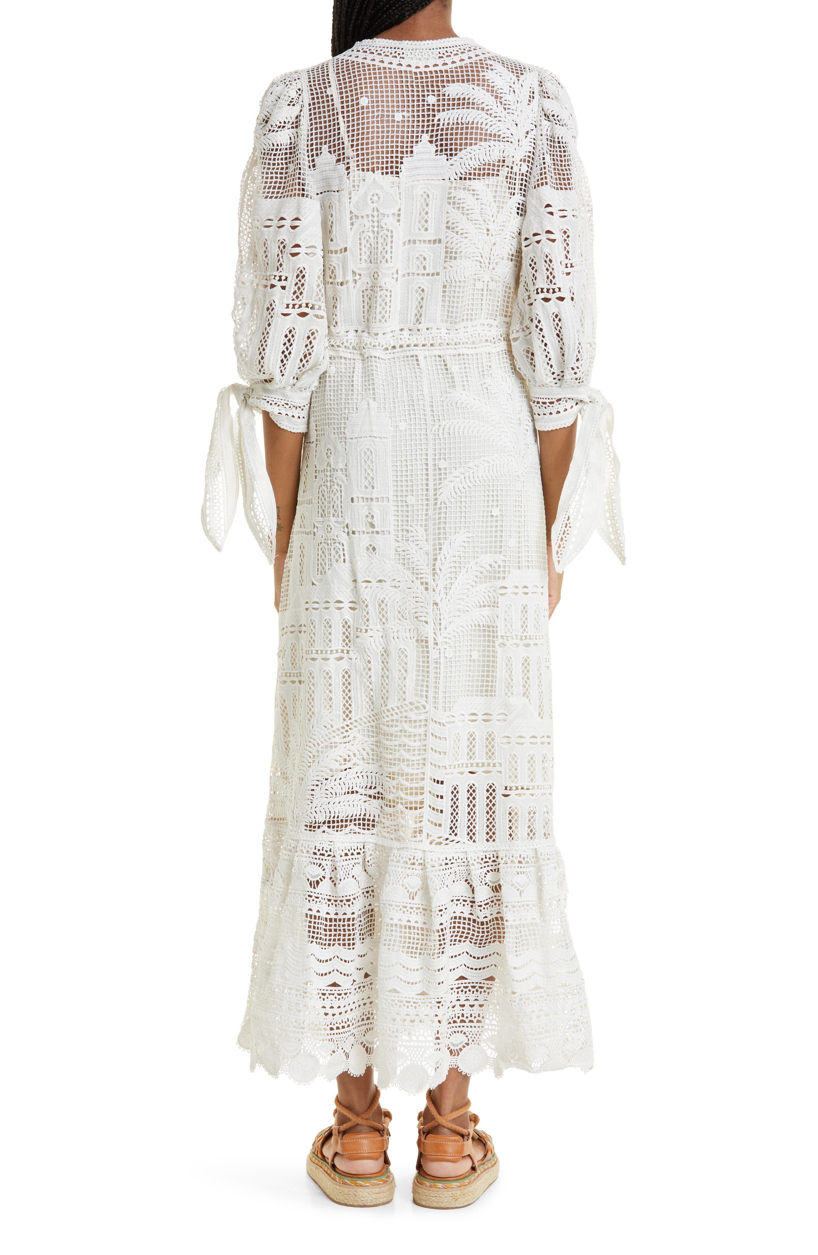 FARM Rio Morada Boa Guipure Lace Maxi Dress | Nordstrom