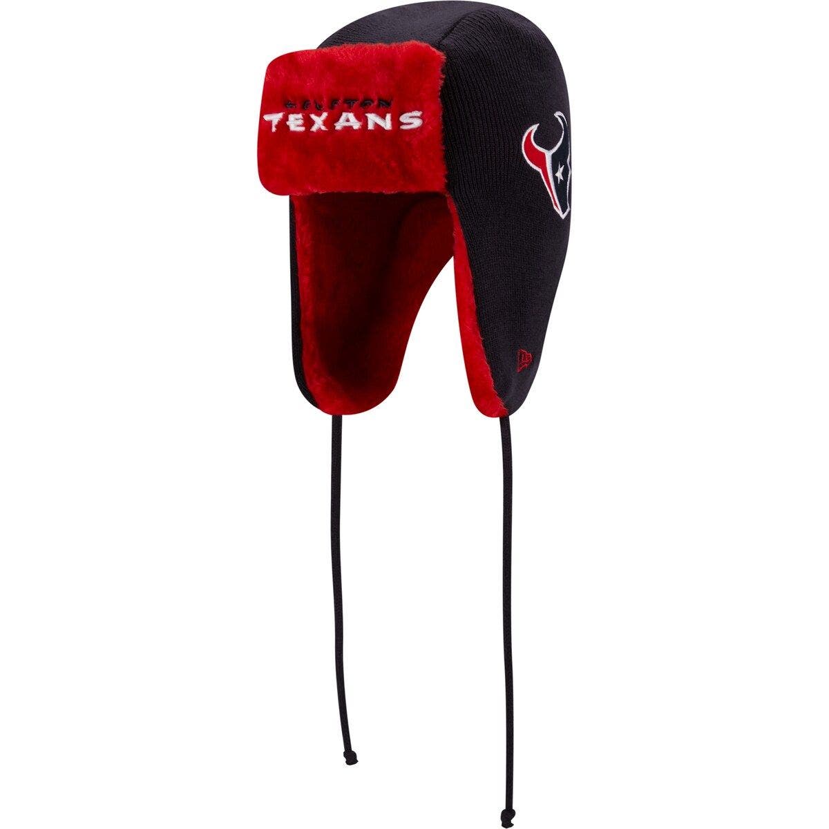 New Era Men's New Era Navy Houston Texans Helmet Head Trapper Knit Hat ...