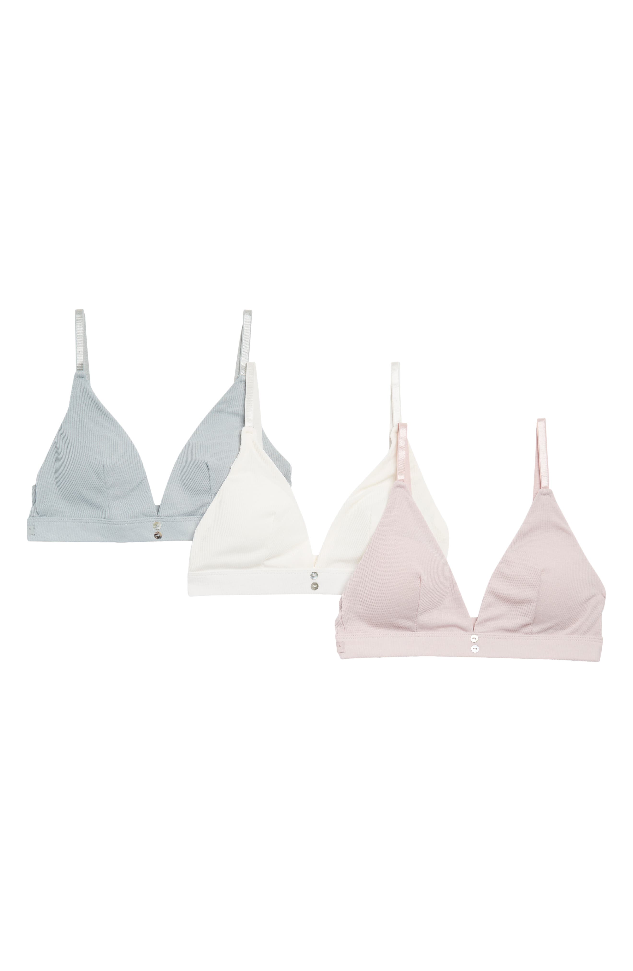 Danskin 3-Pack Triangle Rib Bralettes | Nordstromrack