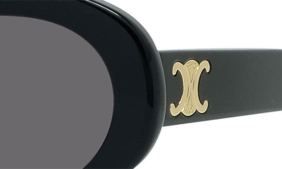Celine Triomphe Logo Oval Acetate Sunglasses | Smart Closet