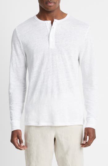 Vince Long Sleeve Linen Henley | Nordstrom