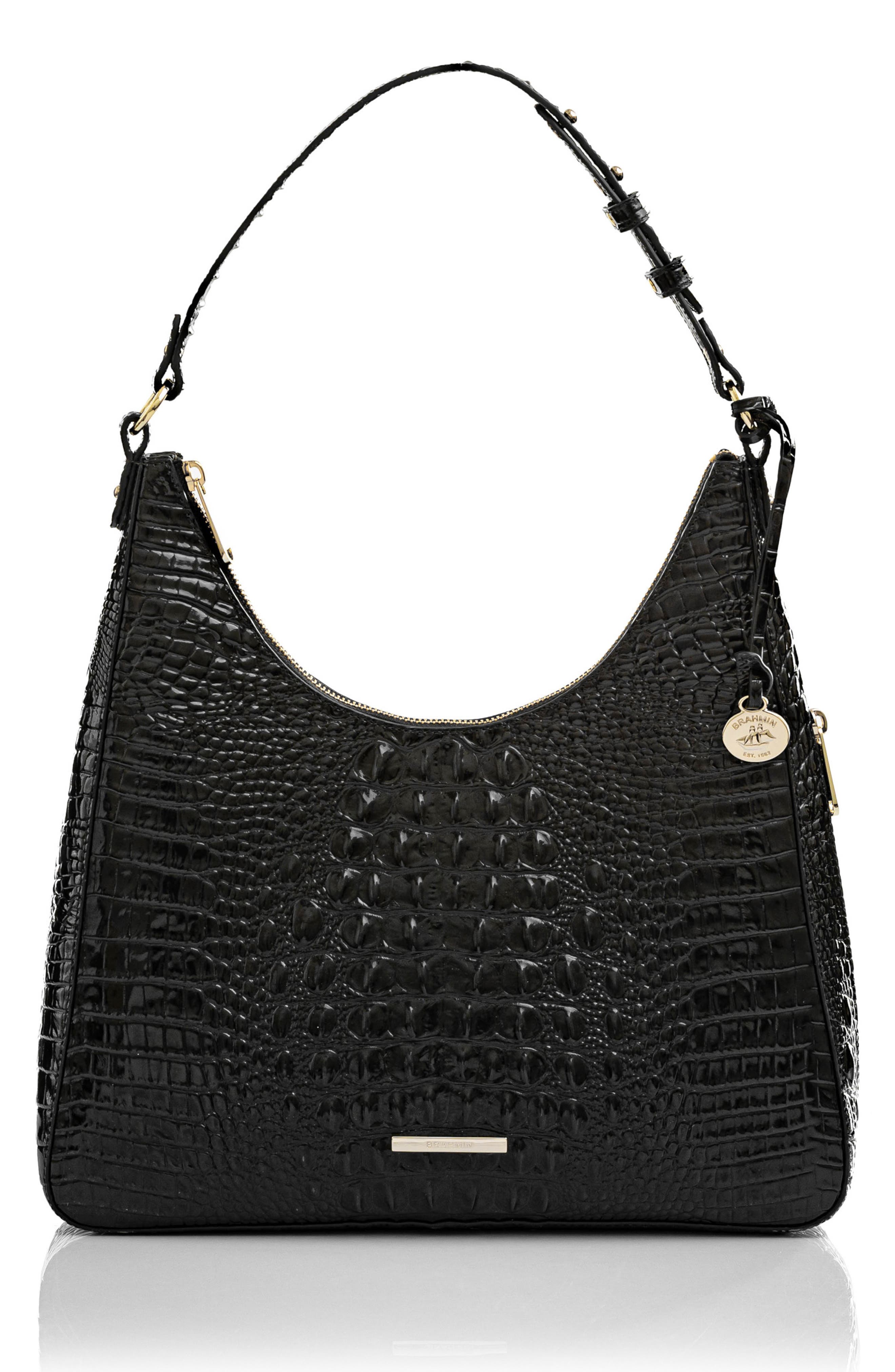 Brahmin Tabitha Croc Embossed Leather Shoulder Bag | Nordstrom