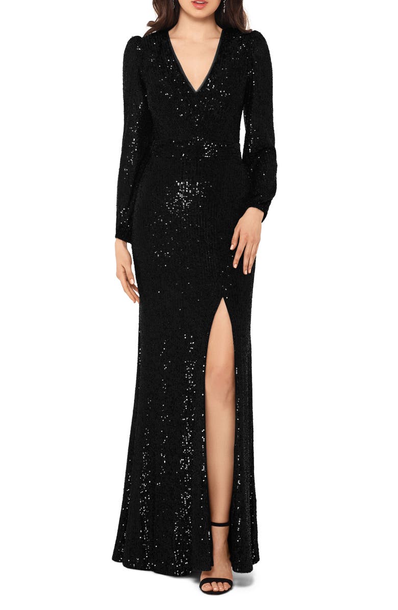 Xscape Long Sleeve Sequin Gown Nordstrom