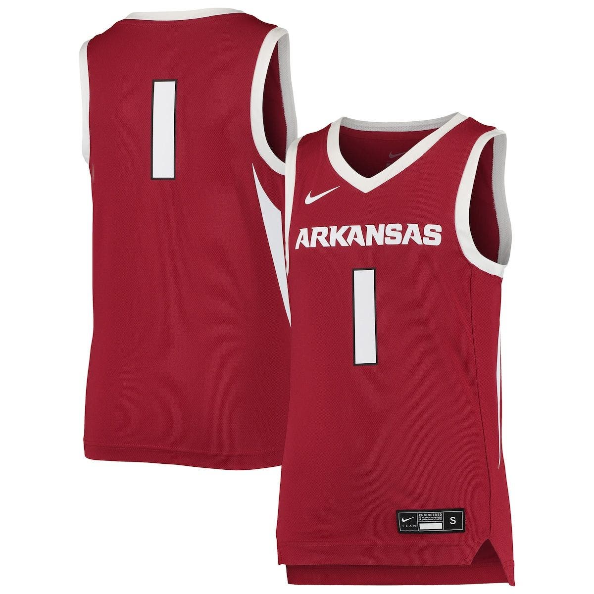 Nike Youth Nike #1 Cardinal Arkansas Razorbacks Team Replica Basketball ...
