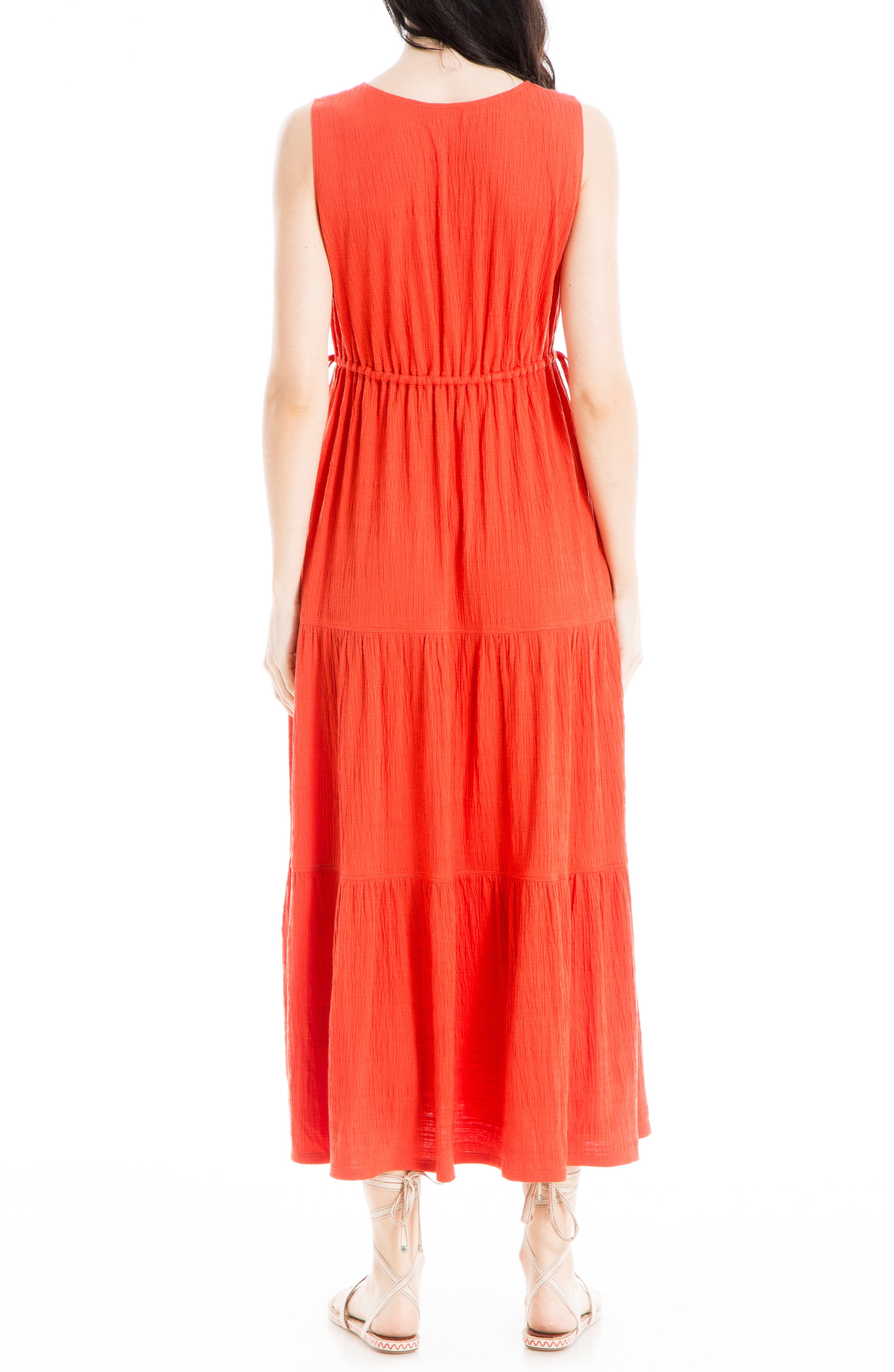 MAX STUDIO V-Neck Sleeveless Tiered Maxi Dress | Nordstromrack