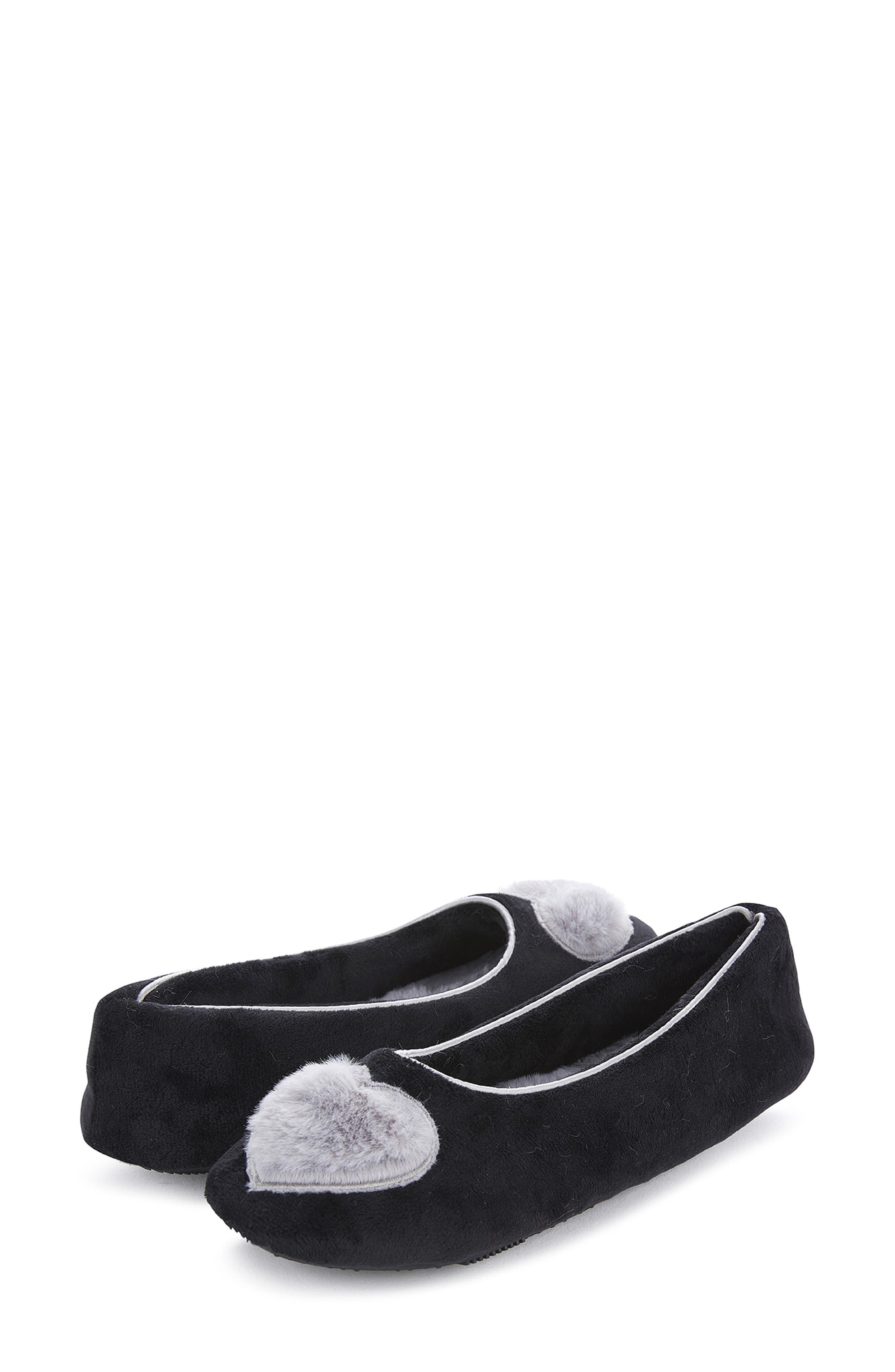 FLOOPI Zoe Heart Ballerina Slipper with Faux Fur Lining (Women ...