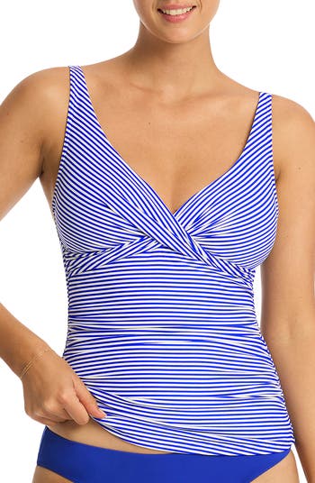 Sea Level Varsity Cross Front Multifit Tankini Top Nordstrom