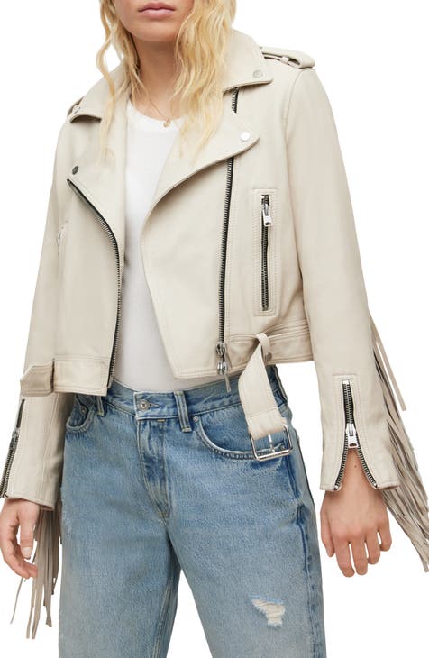 Women's White Leather & Faux Leather Jackets | Nordstrom