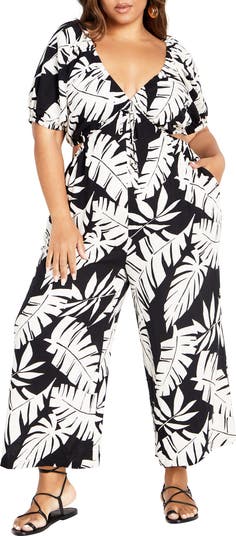 City Chic Palma Floral Print Wide Leg Jumpsuit | Nordstrom