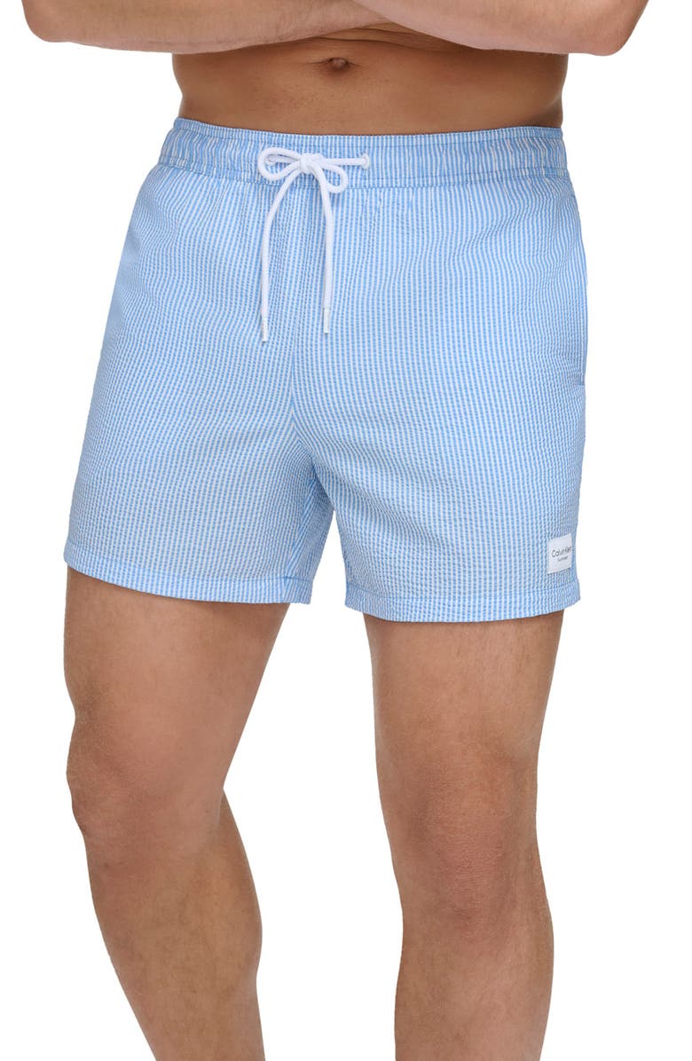 Calvin Klein Modern Euro Seersucker Swim Trunks Nordstromrack