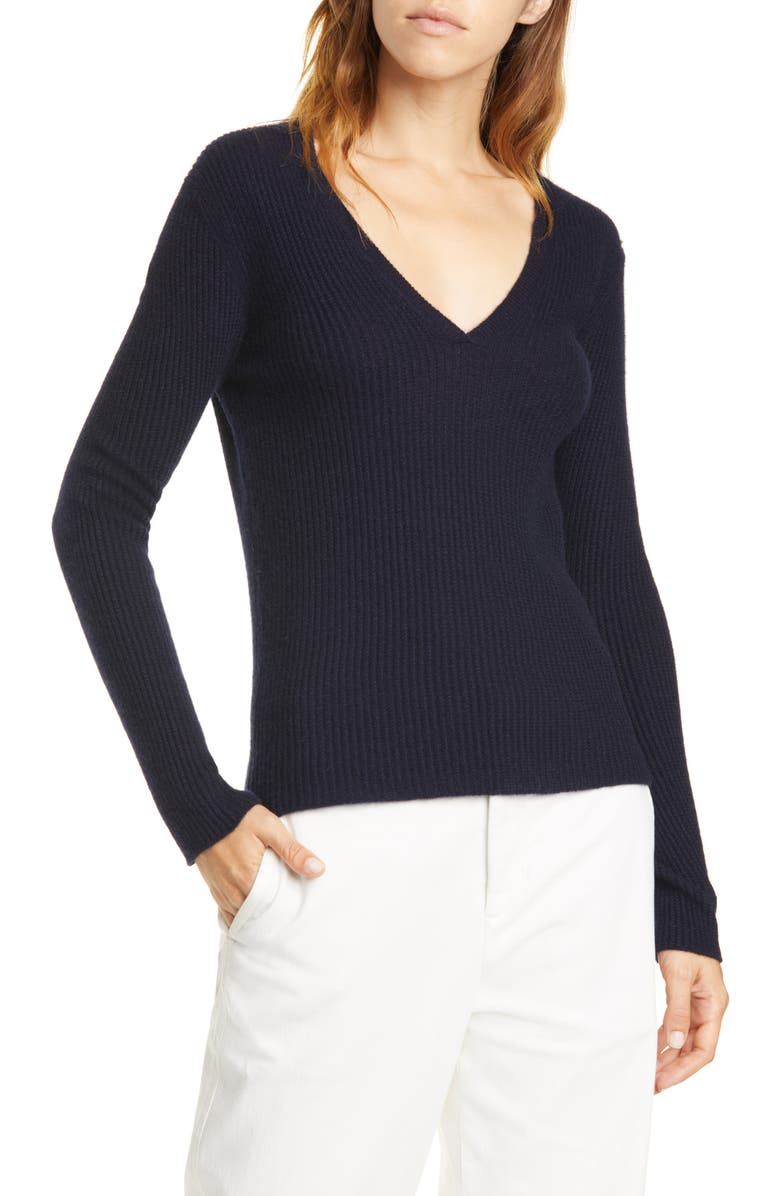 Vince Ribbed Cashmere V-Neck Sweater | Nordstrom Vince Ribbed Cashmere V-Neck Sweater | Nordstrom