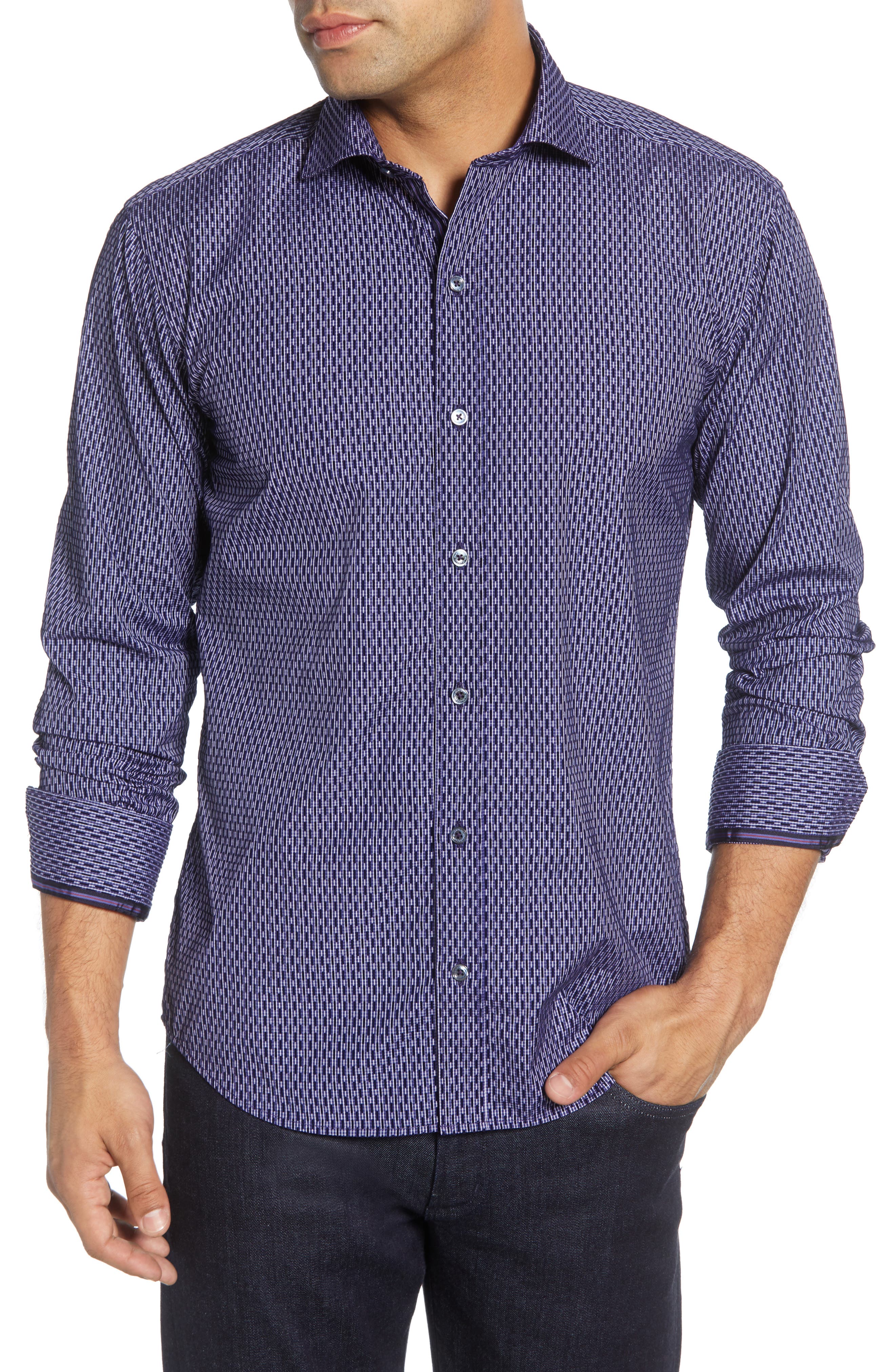 Bugatchi Shaped Fit Cotton Shirt | Nordstrom