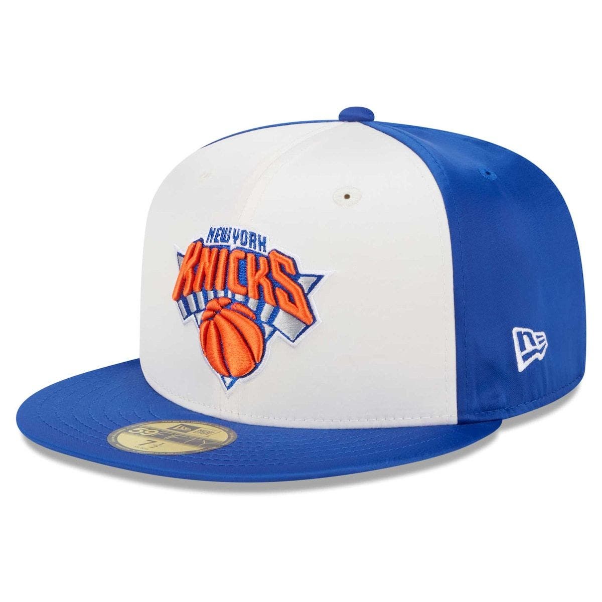 New Era Men's New Era White New York Knicks Throwback Satin 59FIFTY ...