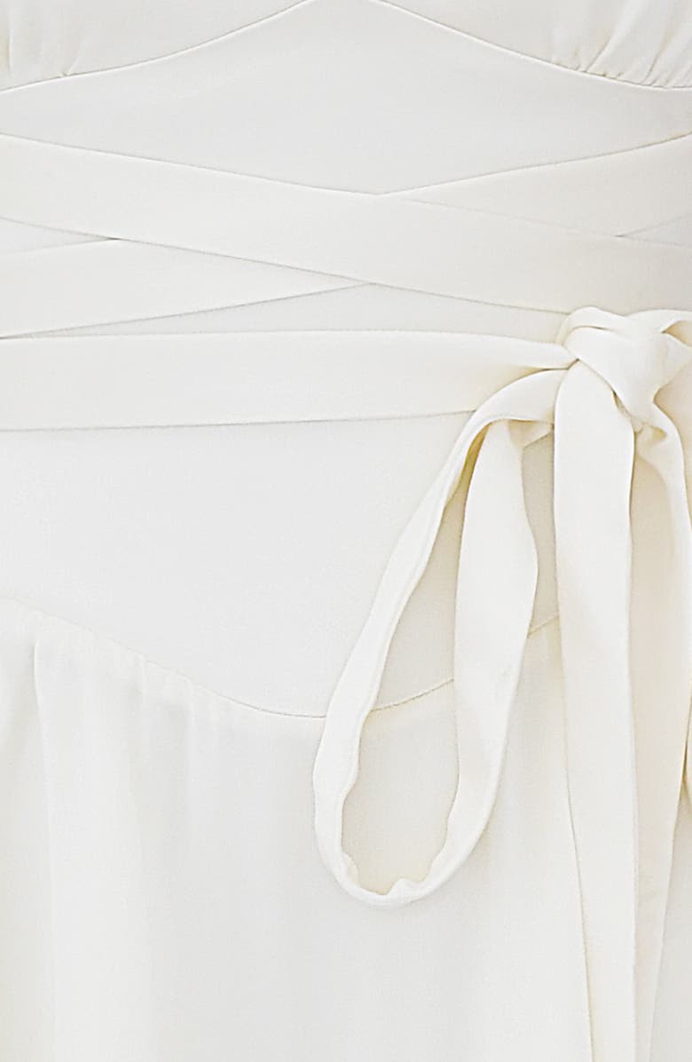 HOUSE OF CB Shiema Plunge Neck Tie Waist Satin Dress | Nordstrom